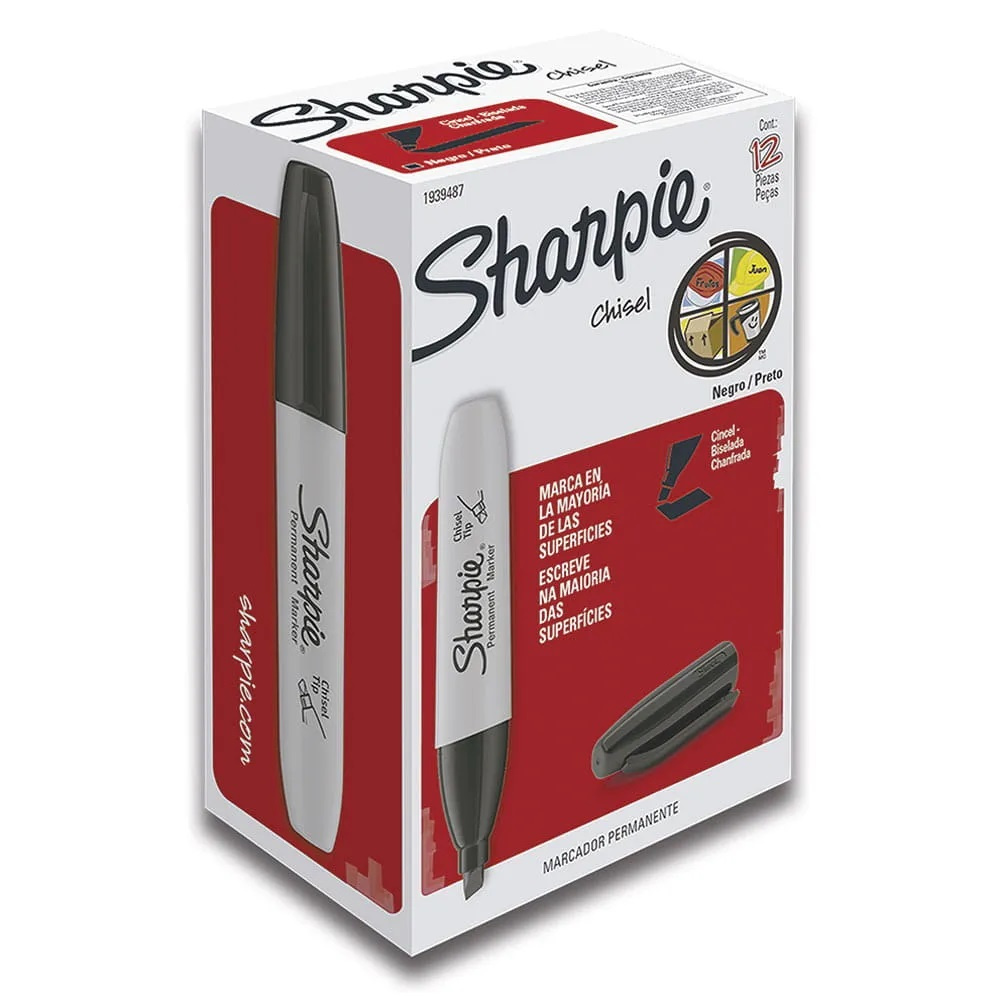 Compra Sharpie Marcador Permanente Chisel, Cincel, Negro, 1939487-12 | Cyberpuerta.mx