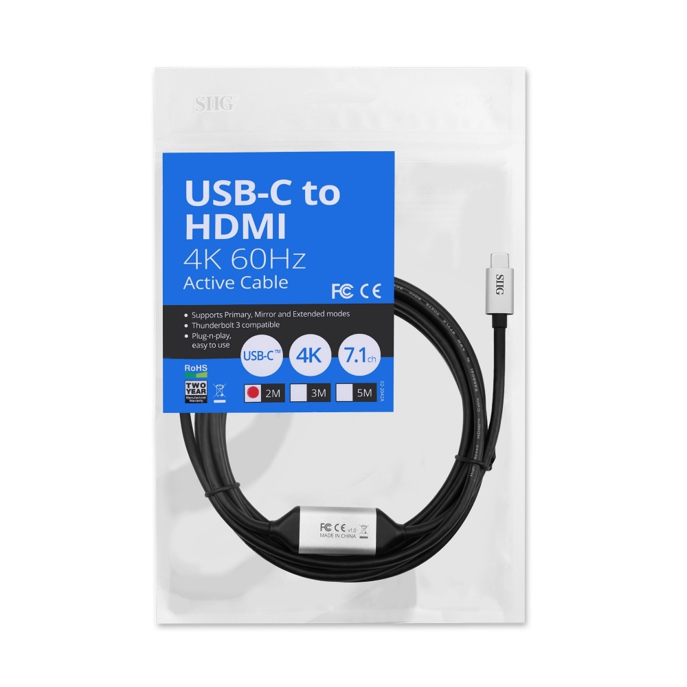 Compra SIIG Cable USB C Macho - HDMI Macho, 2 Metros, Negro, CB-TC0311 ...