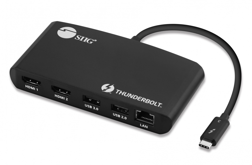 SIIG Docking Station JU-DK0A11-S1 Thunderbolt 3, 1x USB 3.0, 1x USB 2.0 ...