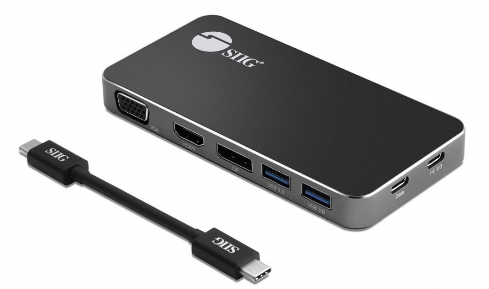 Siig Docking Station JU-DK0D11-S1 USB-C, 2x USB 3.0, 3x USB-C, 1x HDMI ...