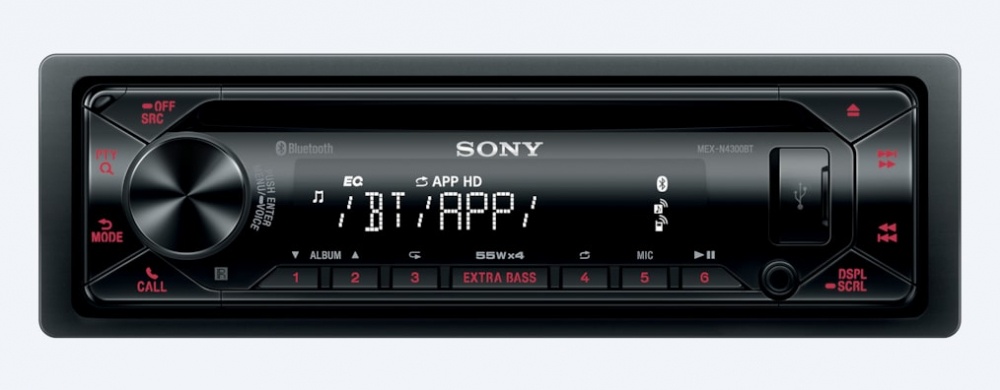 Sony Autoestéreo MEXN4300BT, 220W, AAC/FLAC/MP3/WMA, Bluetooth, Negro ...