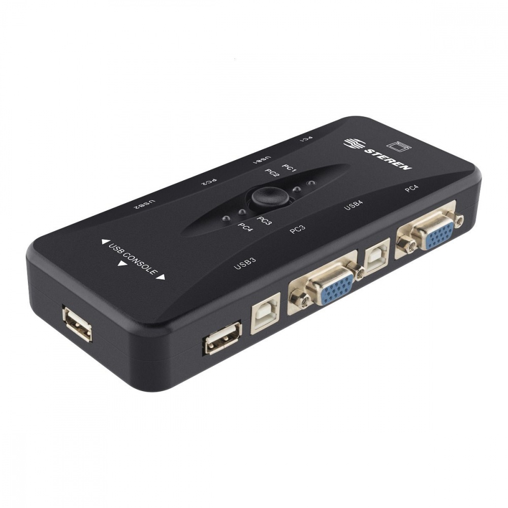 Compra Steren Switch KVM, 4 Puertos VGA/USB COM-317 | Cyberpuerta.mx