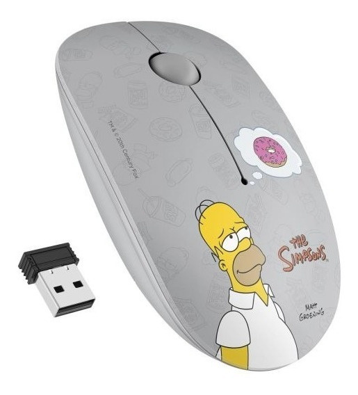 Compra Mouse Steren Óptico The Simpsons Inalámbrico Gris, COM-5711/S ...