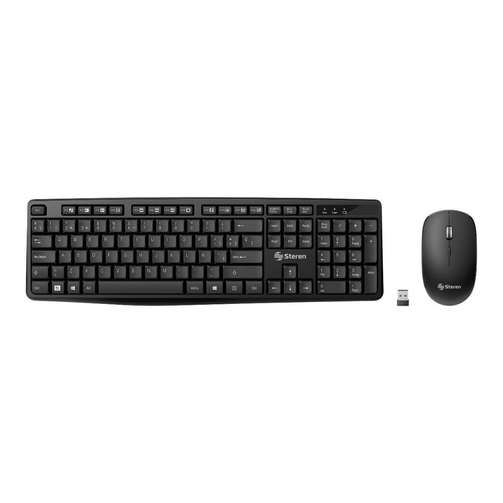 Compra Steren Kit Teclado y Mouse Inalámbrico USB-A Negro | Cyberpuerta.mx