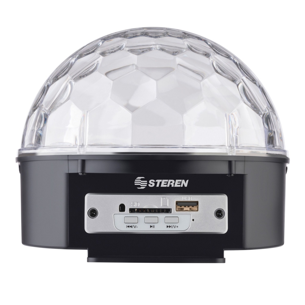 Steren Esfera LED con Bocinas LED-050, USB/SD, Negro | Cyberpuerta.mx