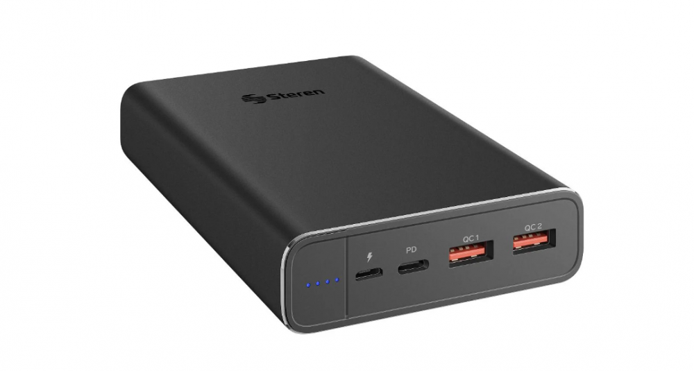 Compra Steren Power Bank 24.000mAh Negro PB-100 | Cyberpuerta.mx
