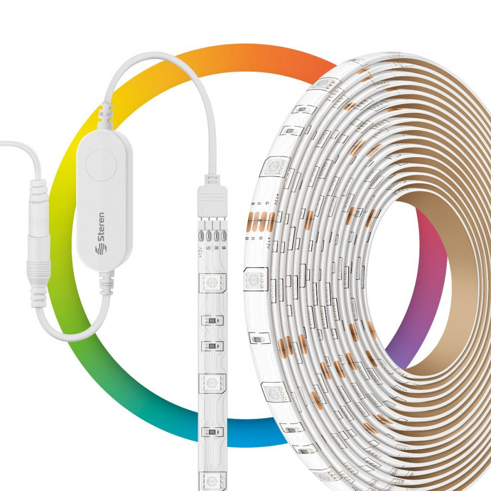 Steren Tira de Luces LED Multicolor RGB SHOME-129, Wi-Fi, 5 Metros ...