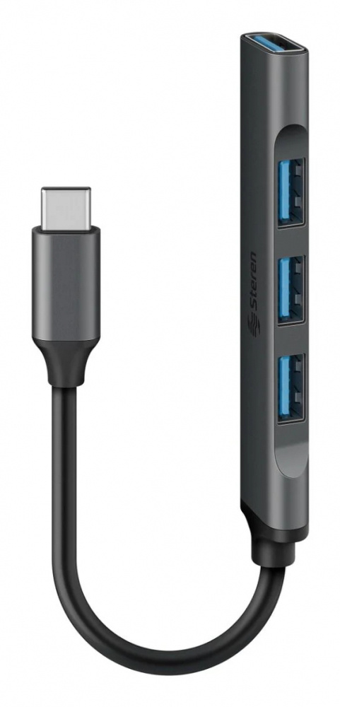 Compra Steren Hub USB C 3x USB A 2.0 1x USB A 3.0 Negro | Cyberpuerta.mx