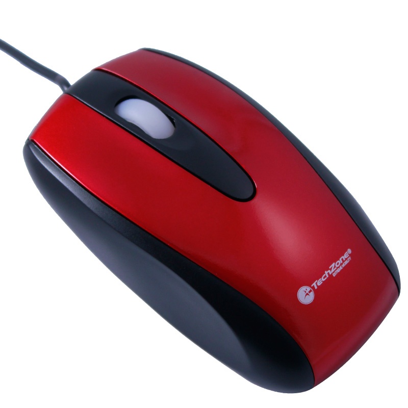 Compra Mouse TechZone Óptico TZM22, Alámbrico, 800DPI, Rojo TZM22-RED ...