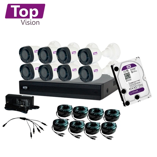 Topvision Kit de Vigilancia XDVR-1008 de 8 Cámaras CCTV Bullet y 9 ...