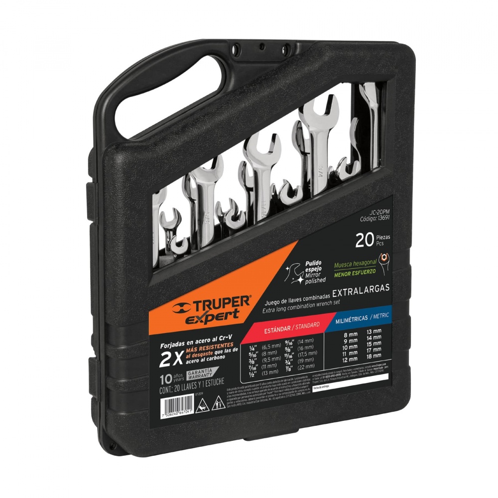 Compra Truper Juego de Llaves Combinadas JC-20PM 20 Piezas, 13691 | Cyberpuerta.mx