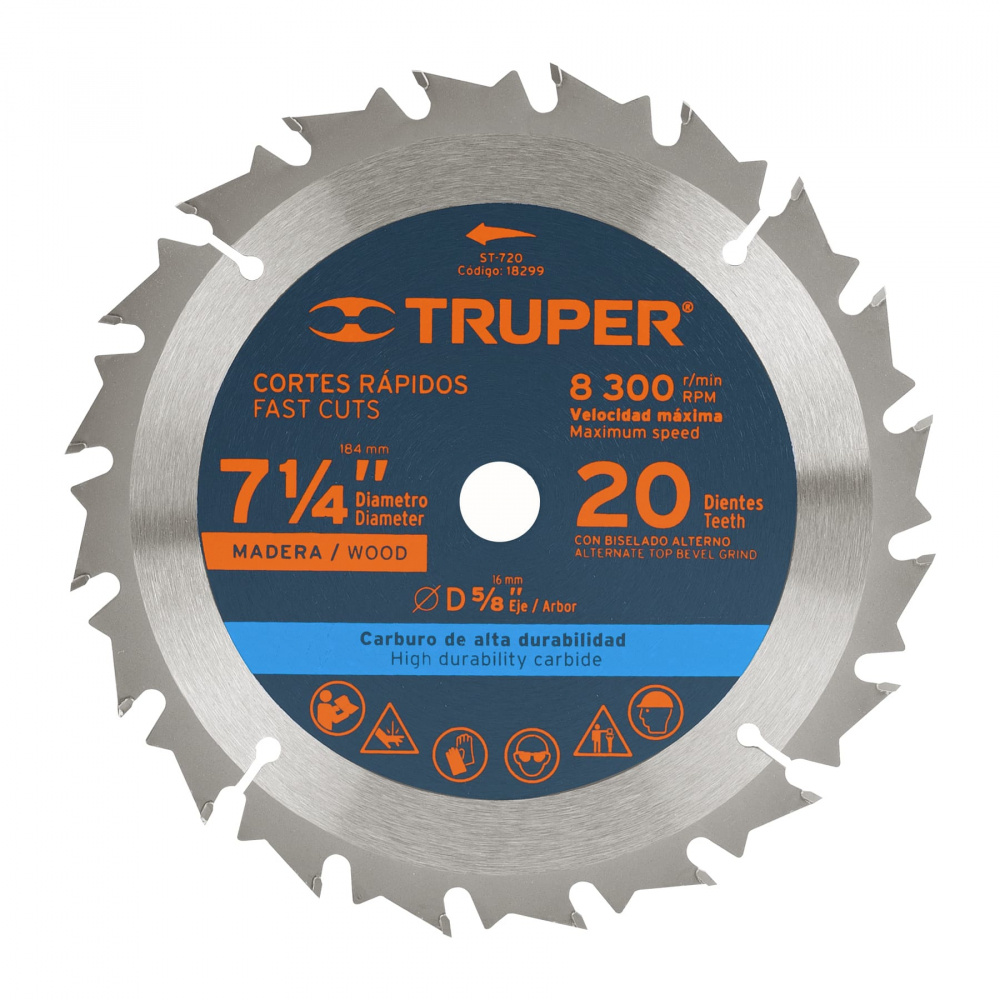 Compra Truper Disco para Sierra ST-720 7 1/4" 20 Dientes, 18299 ...