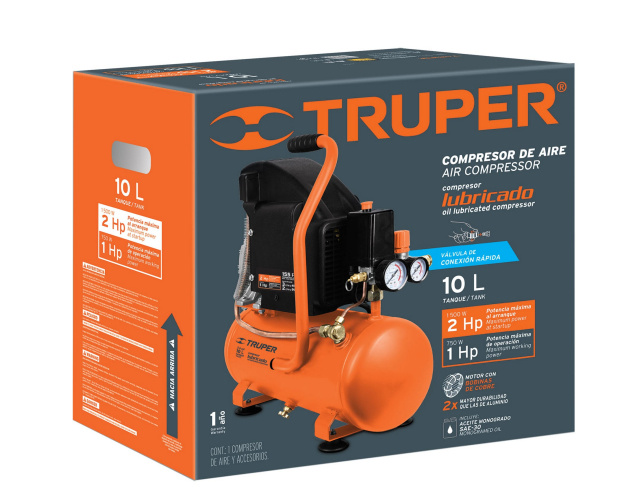 Compra Truper Compresor Horizontal COMP-10L, 10 Litros, 127V 19215 ...