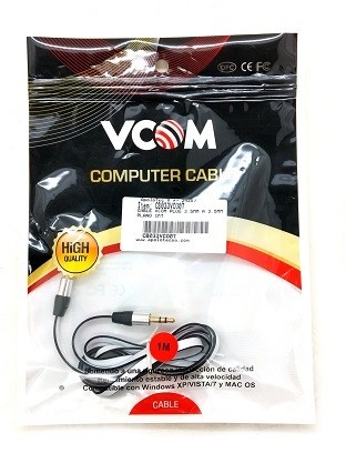 Compra Vcom Cable 3.5mm Macho - 3.5mm Macho, 1m, Negro, M510-1.0 ...