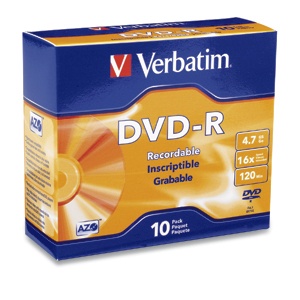 Compra Verbatim Disco Vírgen para DVD, DVD-R, 16x, 4.7GB, 10 Piezas ...