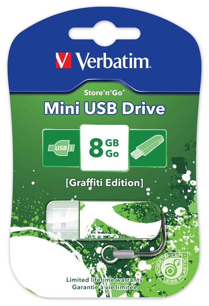 Compra Memoria Flash Verbatim Store 'n' Go, 8GB, Mini USB 2.0 Verde ...