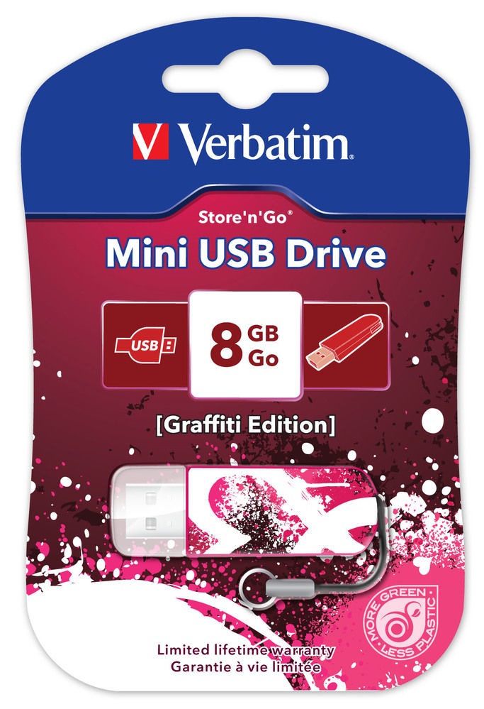 Compra Memoria Flash Verbatim Store 'n' Go, 8GB, Mini USB, Rojo 98165 ...
