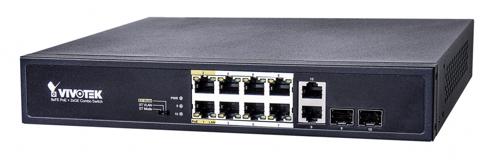 Compra Switch Vivotek Fast Ethernet, 8x PoE 10/100 + 2x SFP, AW-FGT ...