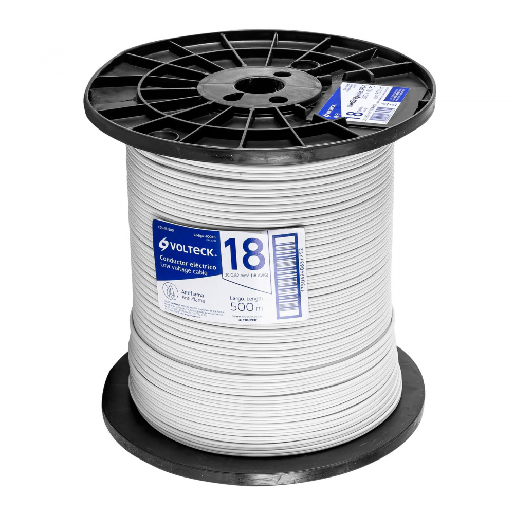 Compra Volteck Bobina de Cable Dúplex SPT 18AWG, 500 Metros, Blanco ...