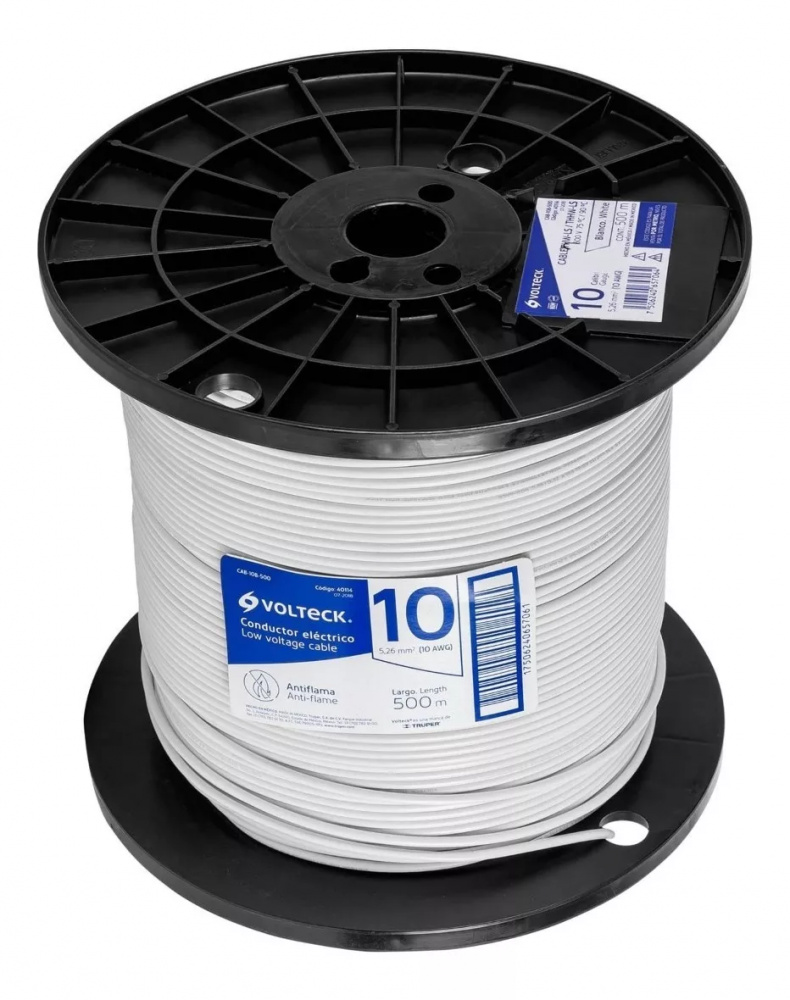 Compra Volteck Bobina de Cable THHW-LS, 10 AWG, 500 Metros, Blanco ...
