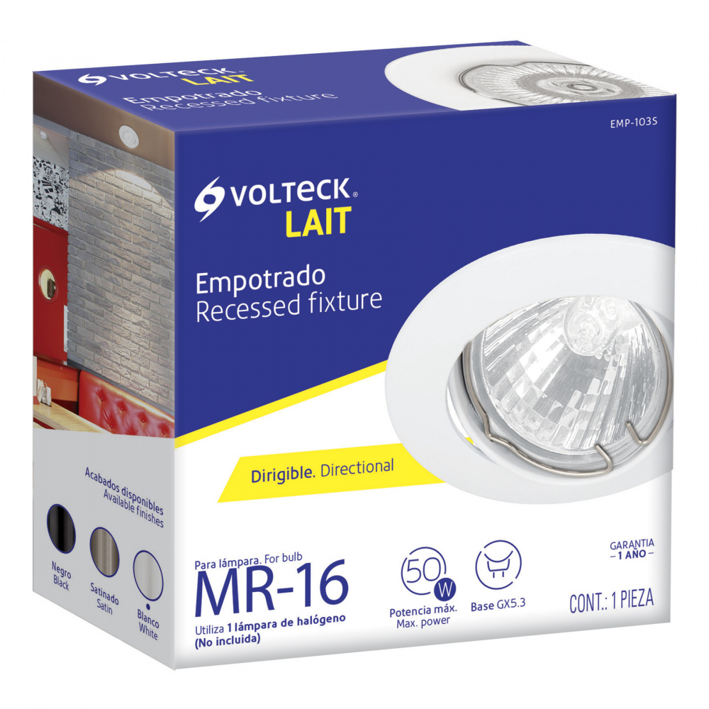 Volteck Foco LED Dirigible EMP-103S, 50W, 5000 Lúmenes 46615 ...