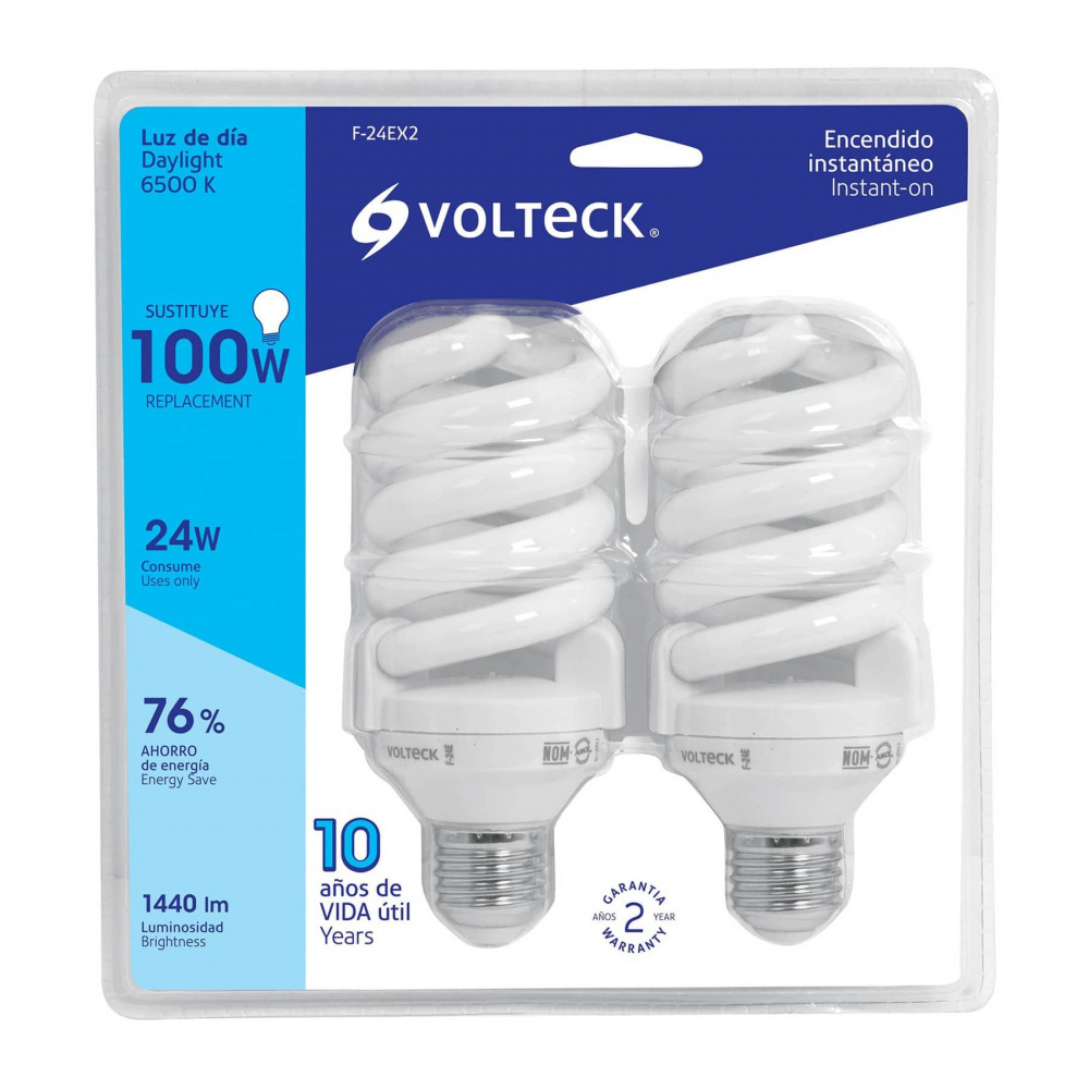 Compra Volteck Foco LED F-24EX2, Luz Fría, Base E27, 24W, 46850 ...