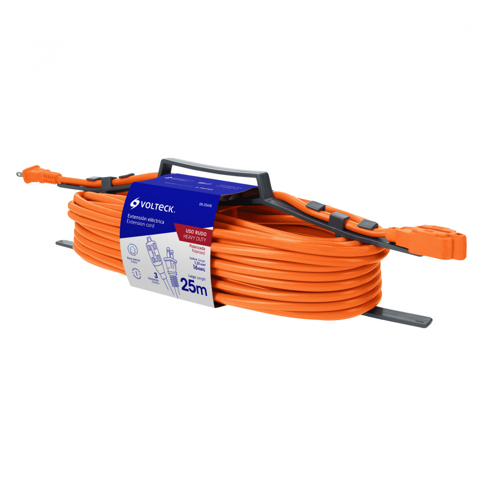 Volteck Extensión de Uso Rudo ER-25X16, 25 Metros, Naranja | Cyberpuerta.mx