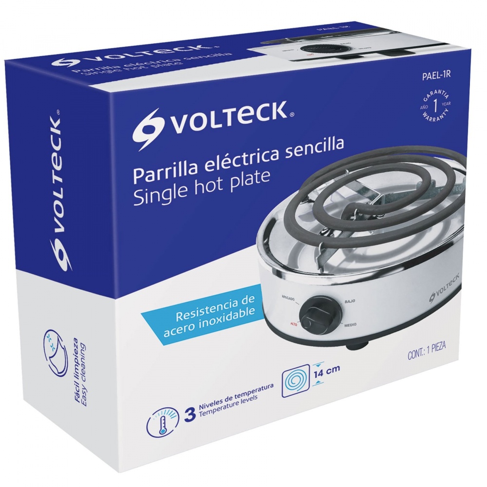 Volteck Parrilla Electrica PAEL-1R, 700W, Blanco | Cyberpuerta.mx