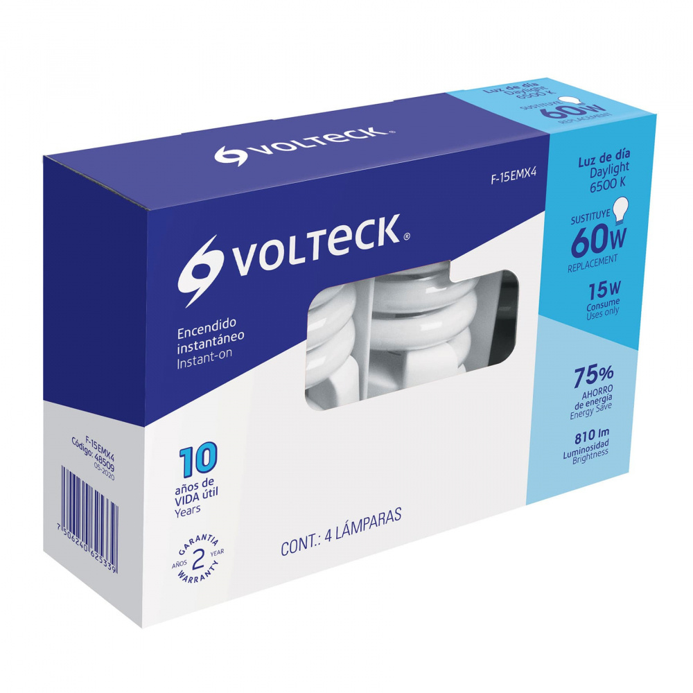 Compra Volteck Foco LED F-15EMX4 , Luz Fría, Base E26, 15W, 48509 ...