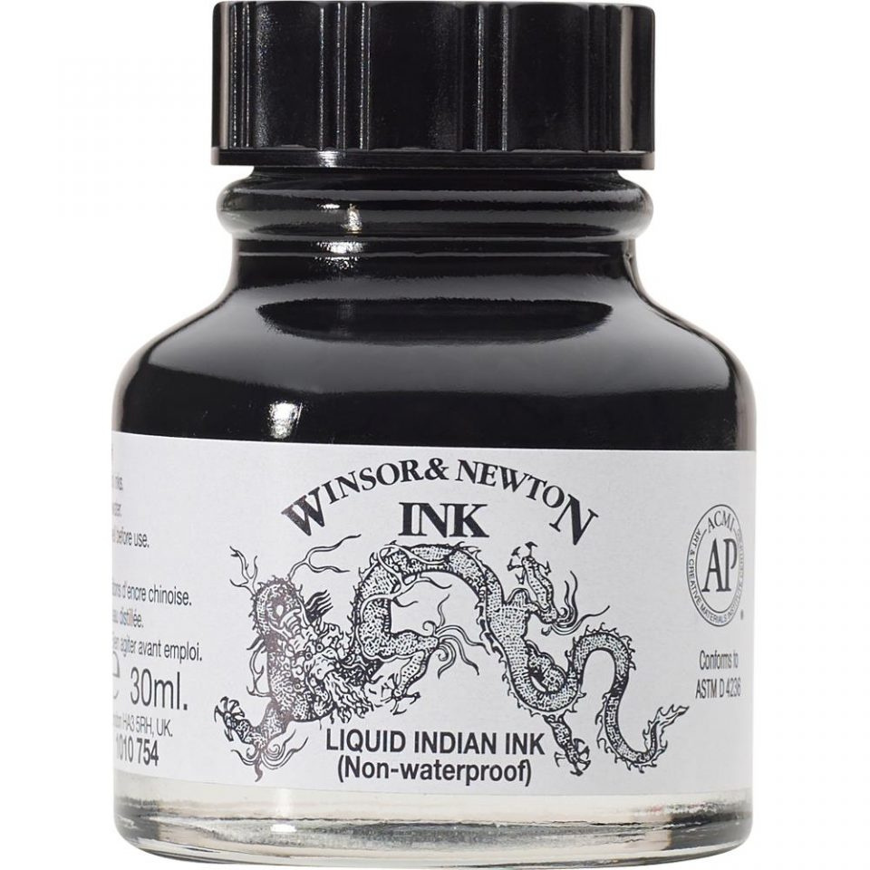 Compra Winsor & Newton Tinta India para Dibujo, 30ml, Negro, 1010030 ...